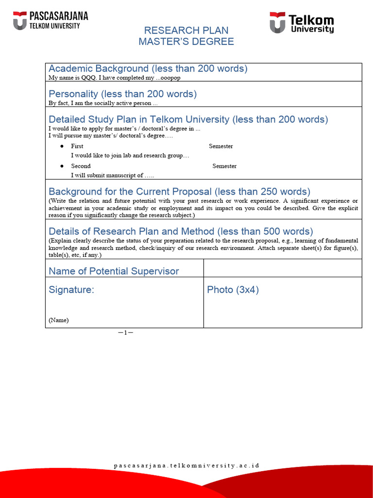 Research - Plan - Graduate Program | PDF