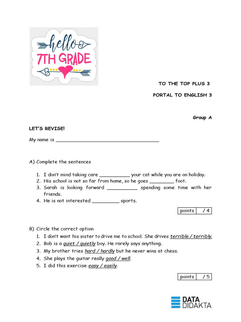 To The Top Plus 3 Portal To English 3 | PDF