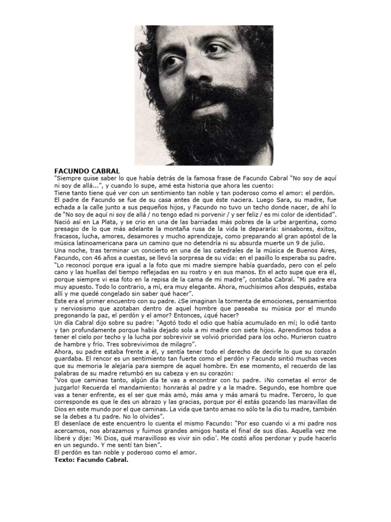 Facundo Cabral | PDF | Amor | Perdón