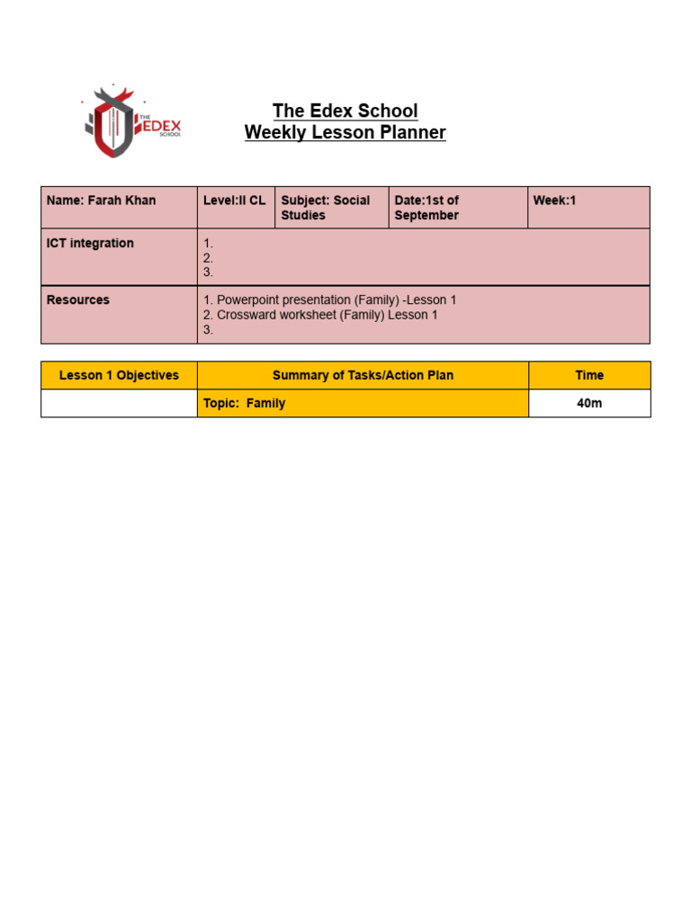 Ms - Farah Khan - Lesson Plan 23-24 | Download Free PDF | Human ...