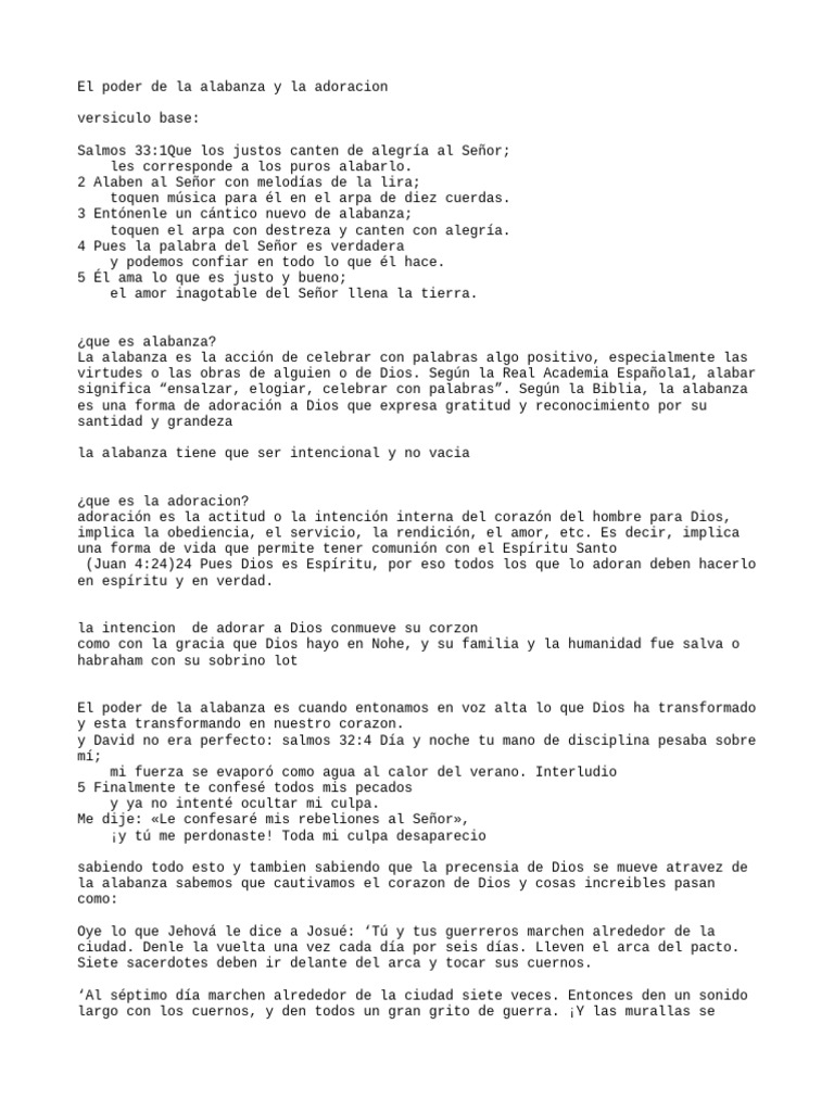 Alabanza y adoración: poder espiritual | PDF