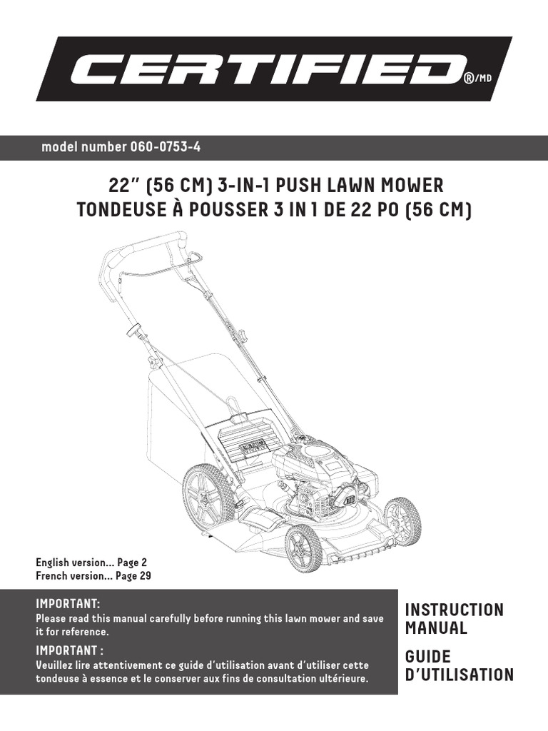 Certified Lawnmower Manual | PDF | Lawn Mower | Lawn