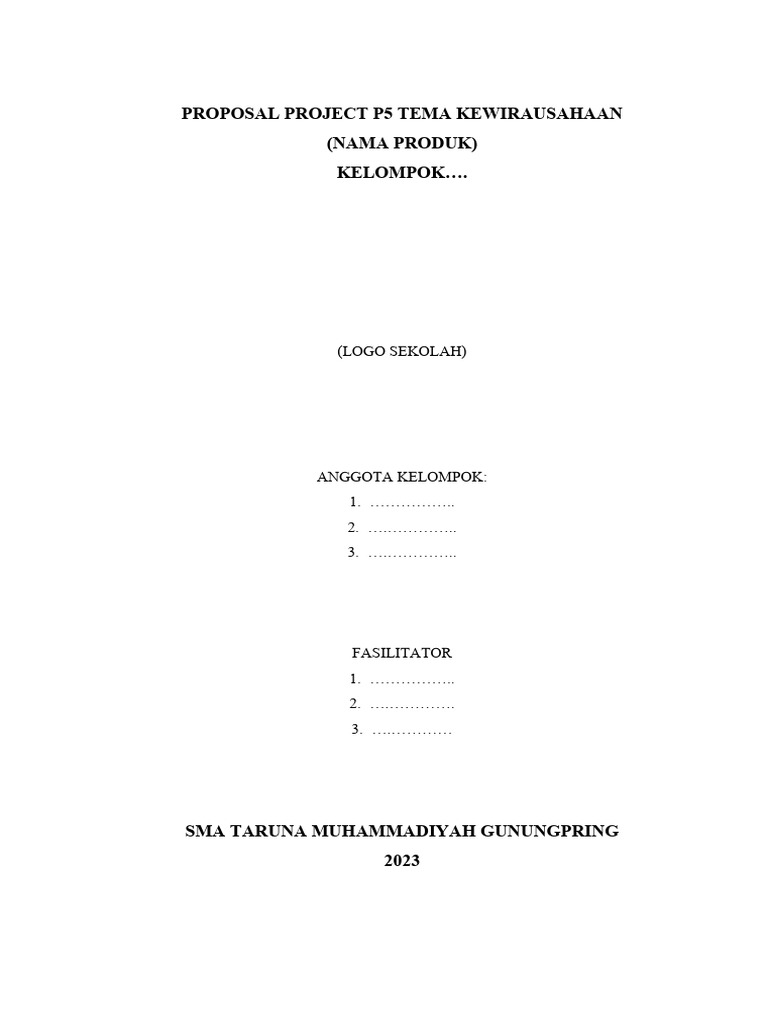 Proposal P5 #3 Kewirausahaan | PDF