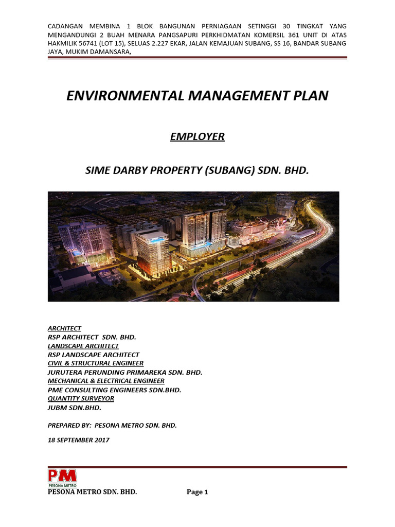 Environmental Management Plan The Suave SJCC - Sime Darby Property SDN ...