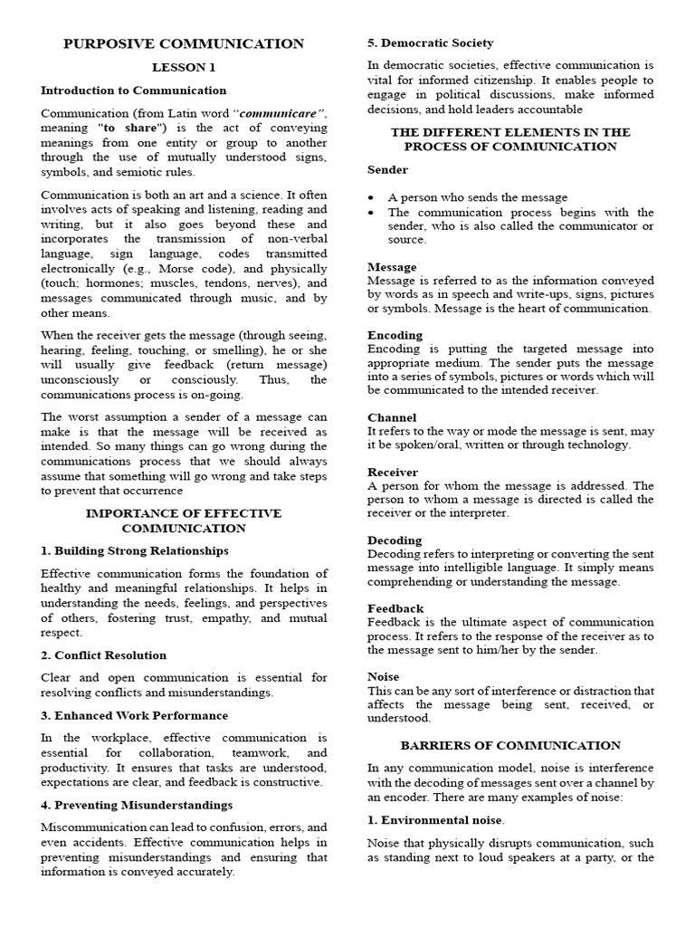 PurCom - Module 1 | Download Free PDF | Communication | Nonverbal Communication