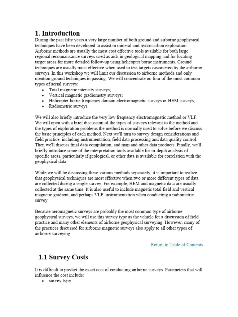 Airborne Geophysical Survey Guide | PDF | Magnetometer | Earth's ...