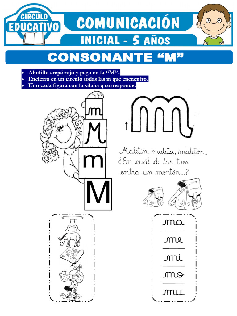Actividades de Lectoescritura con "M" | PDF