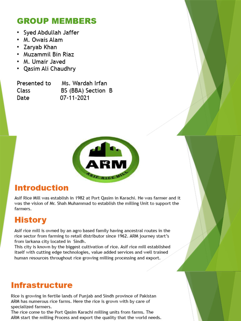 ARM Final Presentation | PDF | Rice | Karachi