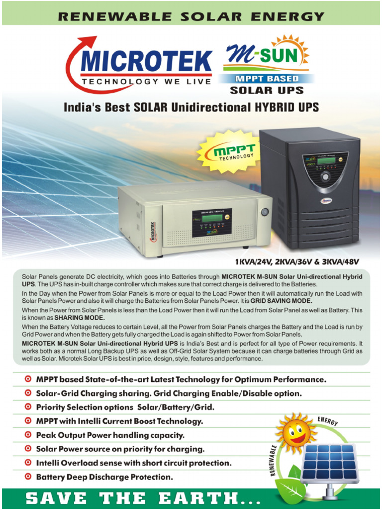 Microtek Solar Ups 1 Kva | PDF