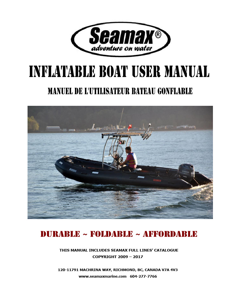 Seamax_Inflatable_Boat_User_Manual_V201701 | PDF | Valve | Boats
