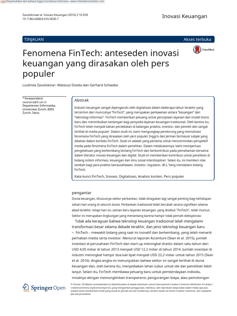 (TRANS) The FinTech Phenomenon Atecedents of Financial Innovation Perceived by The Popular Press ...