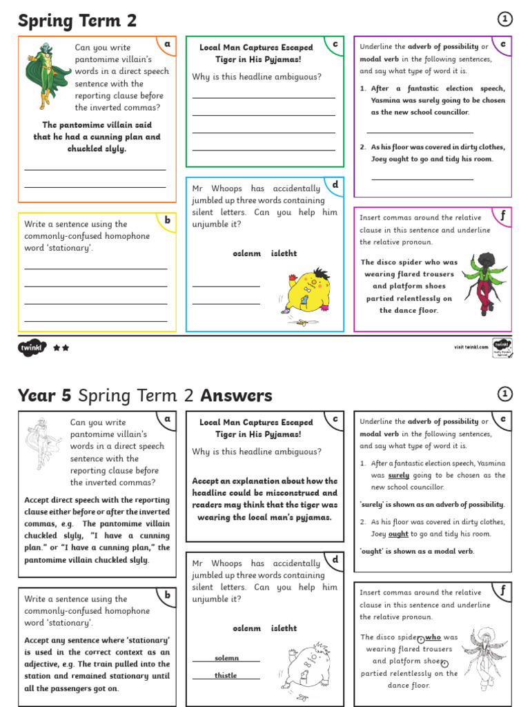 Spring 2 | PDF | Adverb | Verb