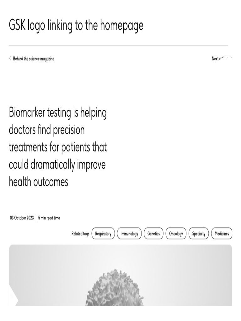 GSK Biomarkers 2023 | PDF