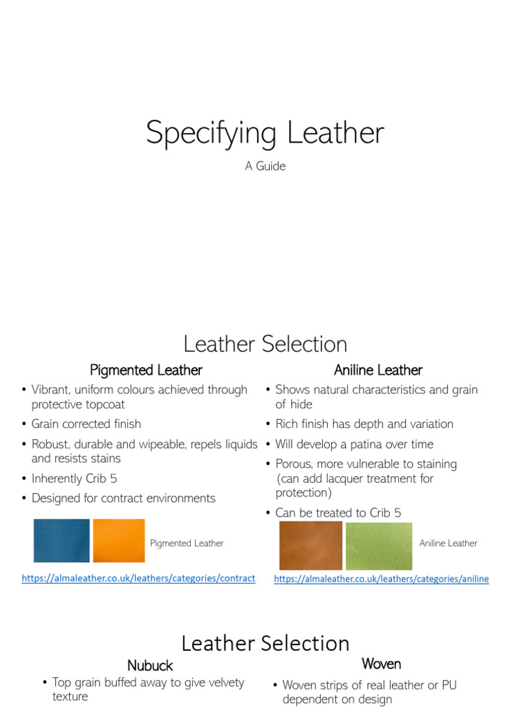 Specifying Leather Guide | PDF | Leather | Materials