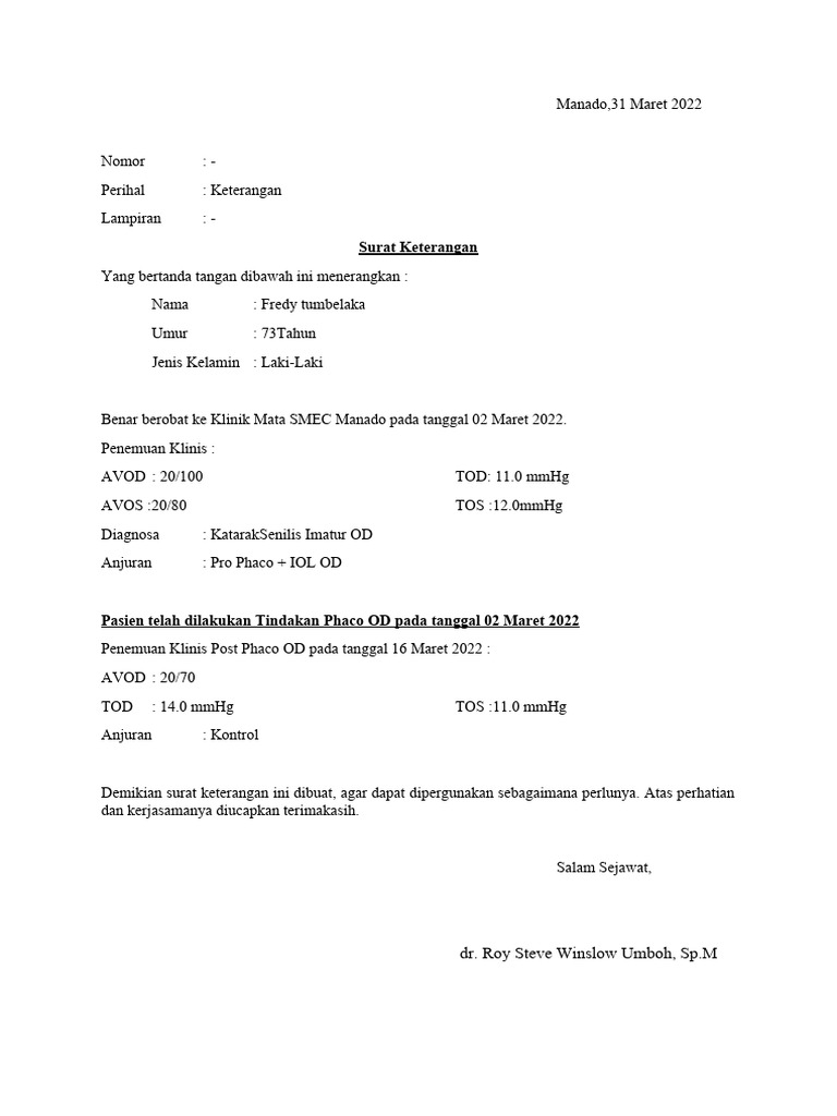 Format Surat Keterangan Balasan BPJS Rujukan FKTP | PDF
