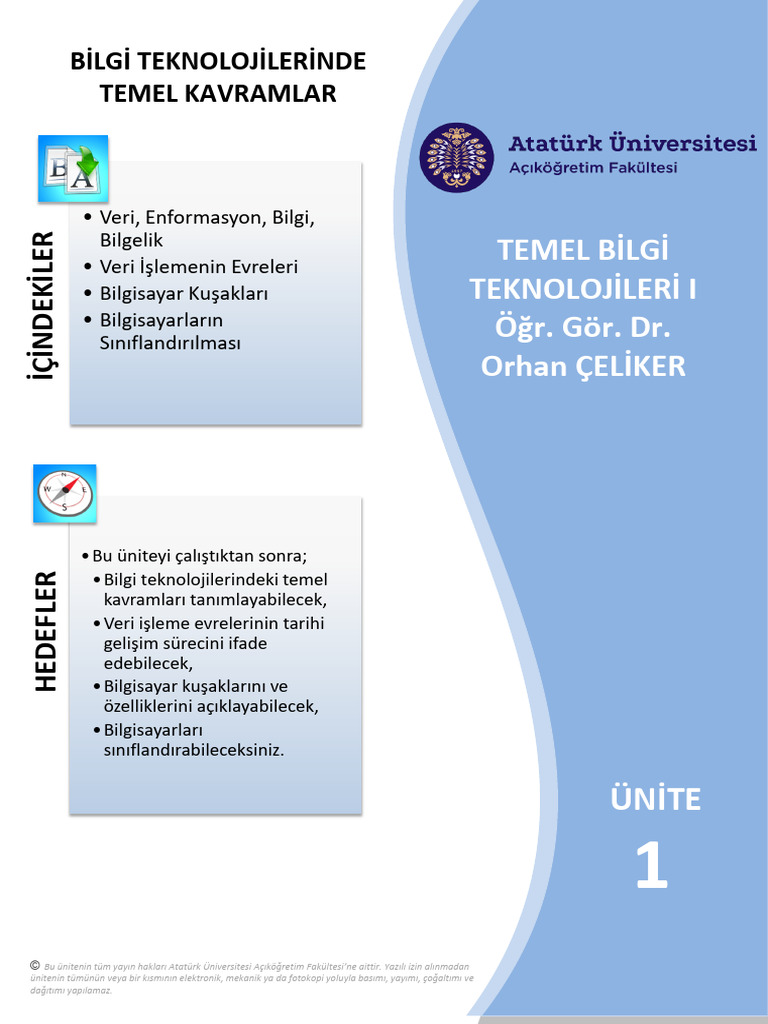 Temel Bilgi Teknolojileri I | PDF