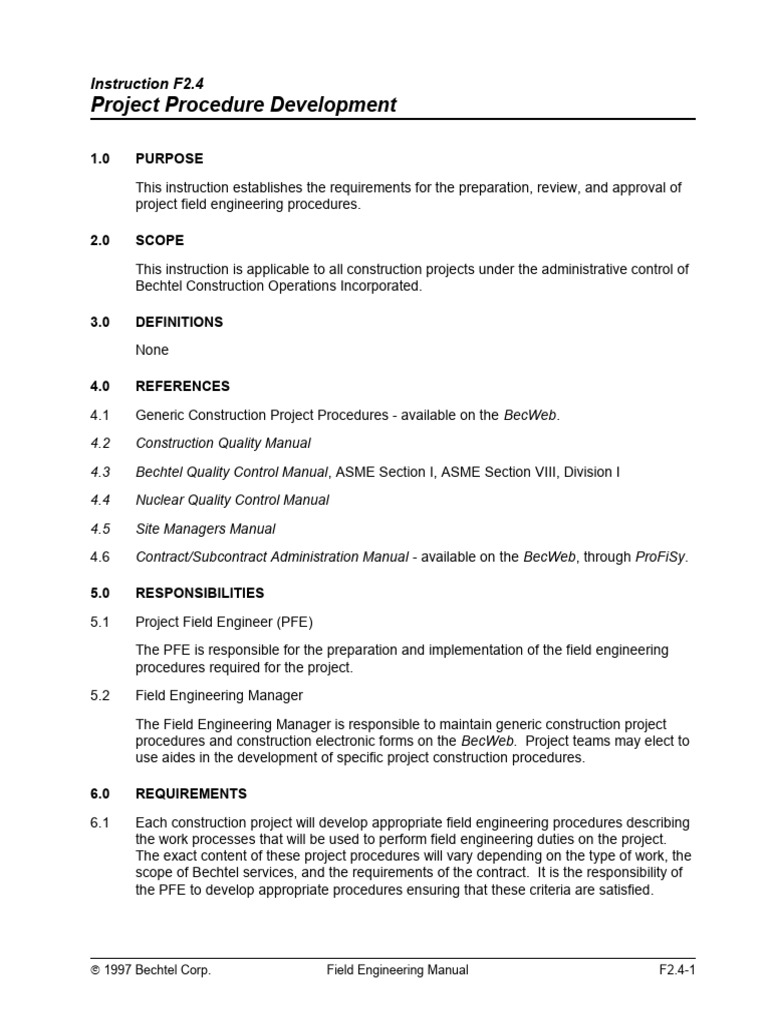 f204 - Project Procedure Development | Download Free PDF | Engineering