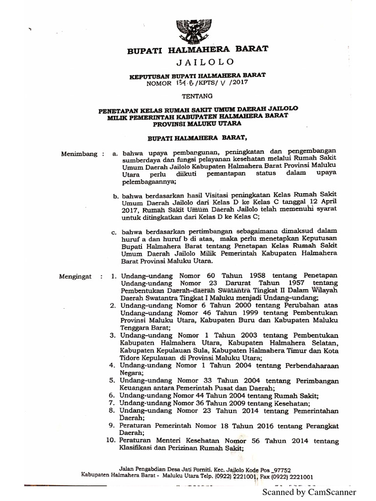 Surat Penetapan Kelas RS | PDF