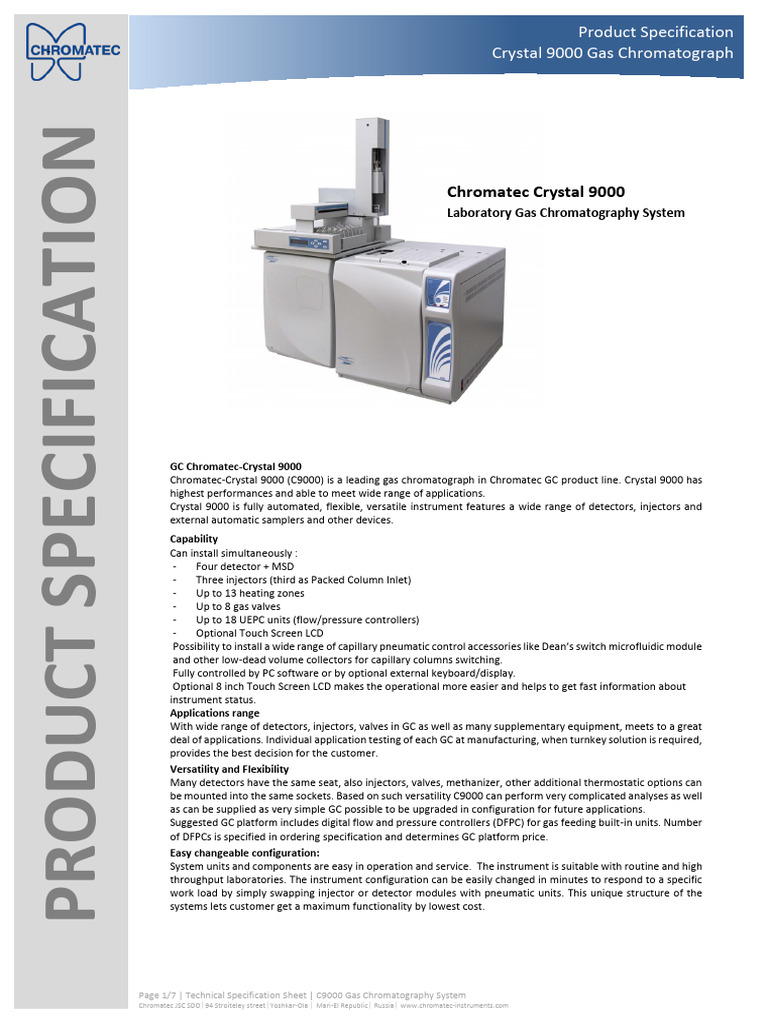 GC Crystal 9000 - Datasheet - 2021 | PDF | Gas Chromatography ...