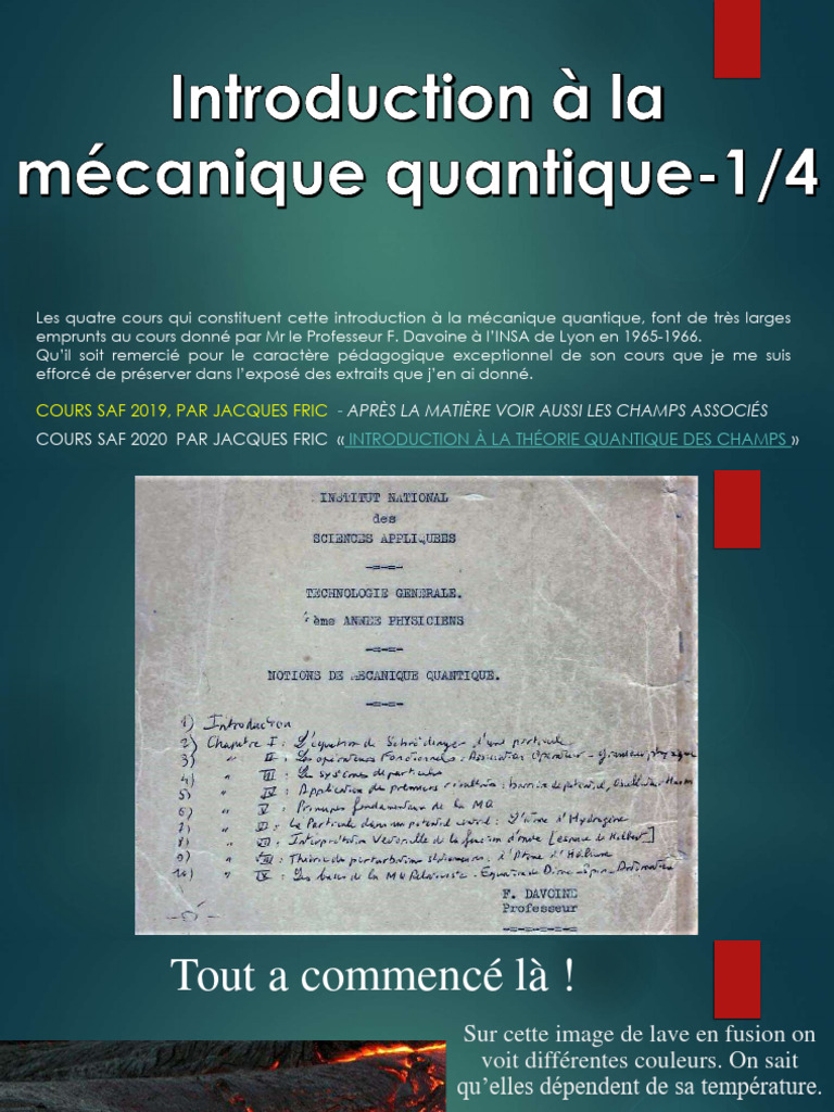 Mécanique Quantique-1 | PDF | Fonction d'onde | Mécanique quantique