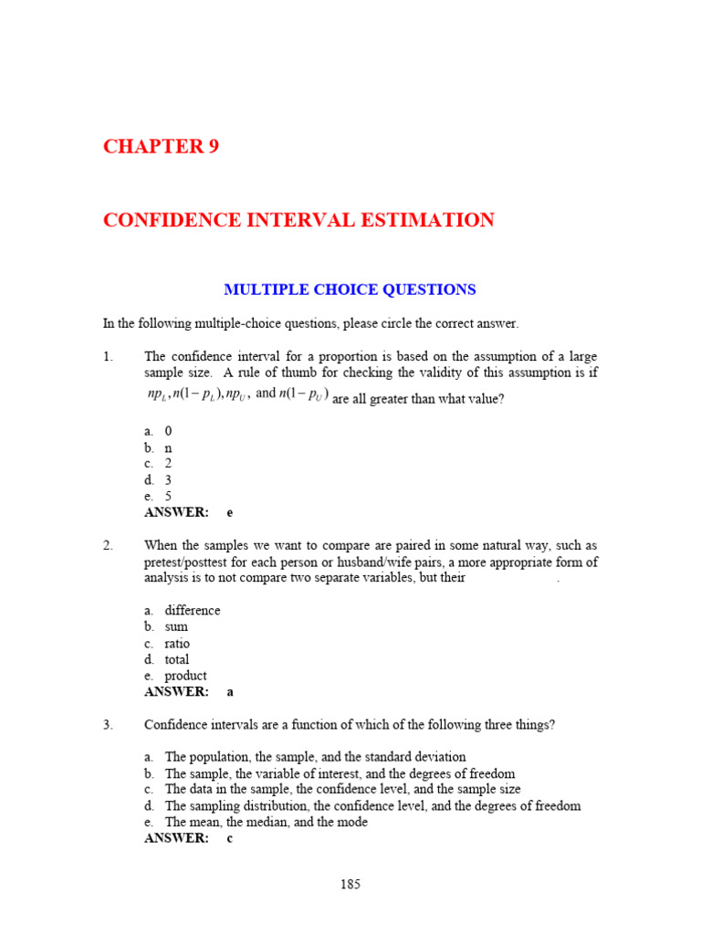 Confidence Interval Estimation Multiple | PDF | Confidence Interval | Standard Deviation