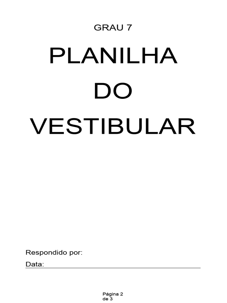 Vestibular de Matemática 7 Série | PDF | Equações Vestibular de Matemática 7 Série | PDF | Equações