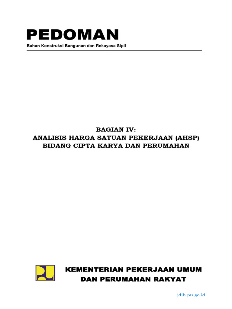 AHSP Bagian 1 | PDF