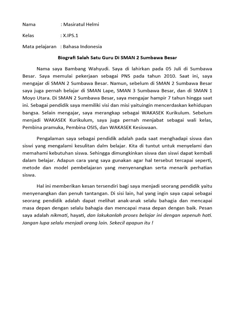 Biografi Bahasa Indonesia Pdf