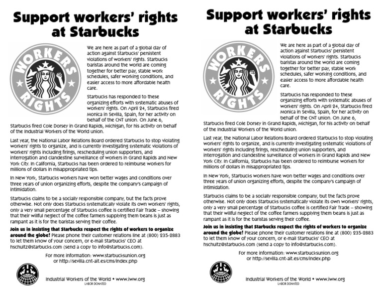 Starbucks Generic Flyer | PDF | Labor Rights | Starbucks