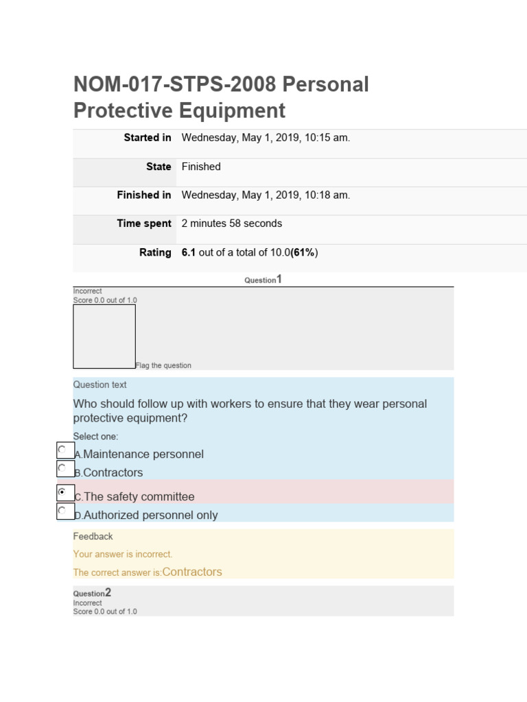 NOM-017-STPS-2008 Personal Protective Equipment | PDF | Personal ...