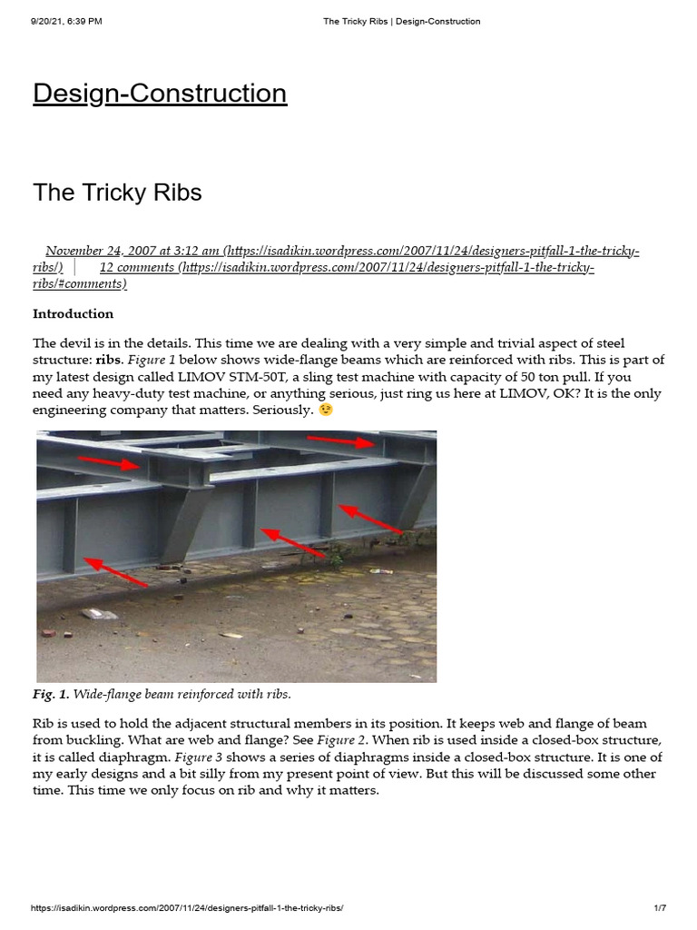 Understanding Rib Design in Steel Structures | PDF