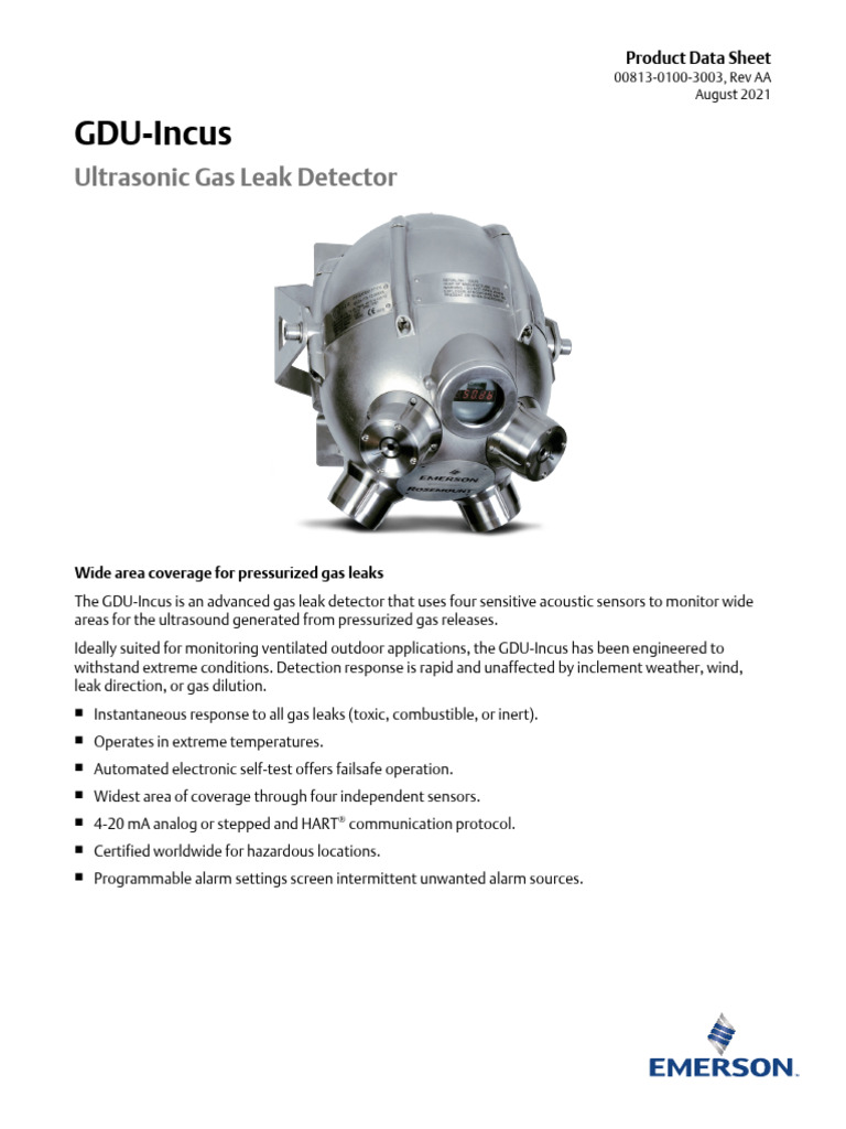 Product Data Sheet Incus Ultrasonic Gas Leak Detector Rosemount en ...