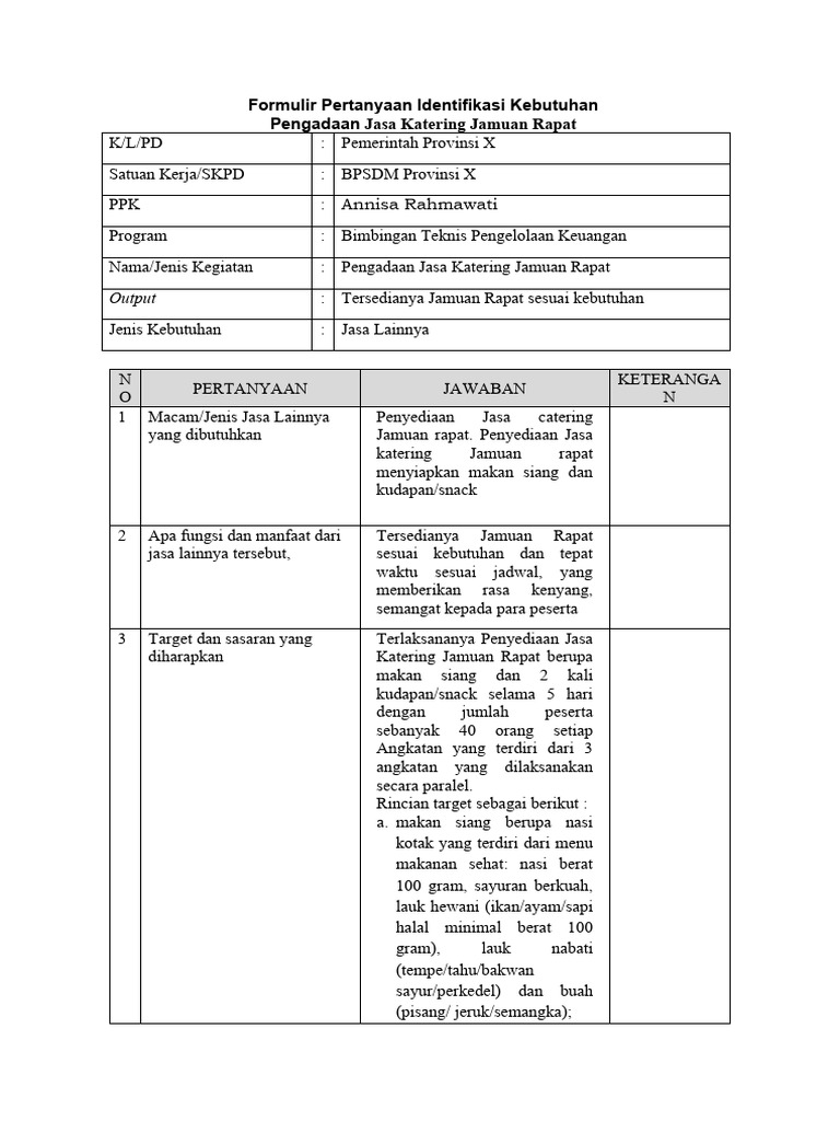 Lampiran 3 - Form Identifikasi Kebutuhan | PDF