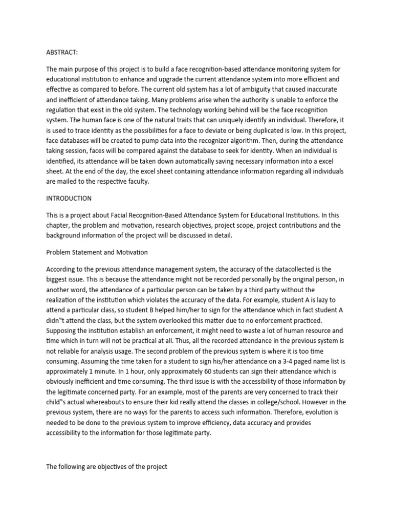 FaceDetectionPythonReport | PDF | Use Case | Feasibility Study