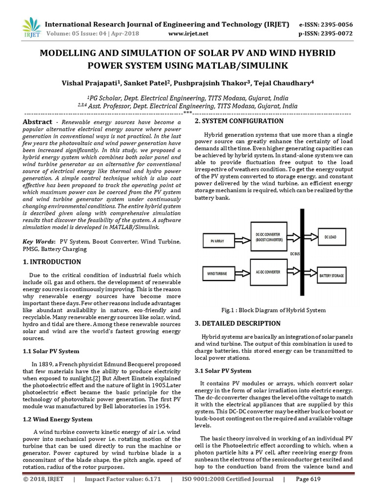 Modelling and Simulation of Solar PV and | PDF | Electric Generator ...