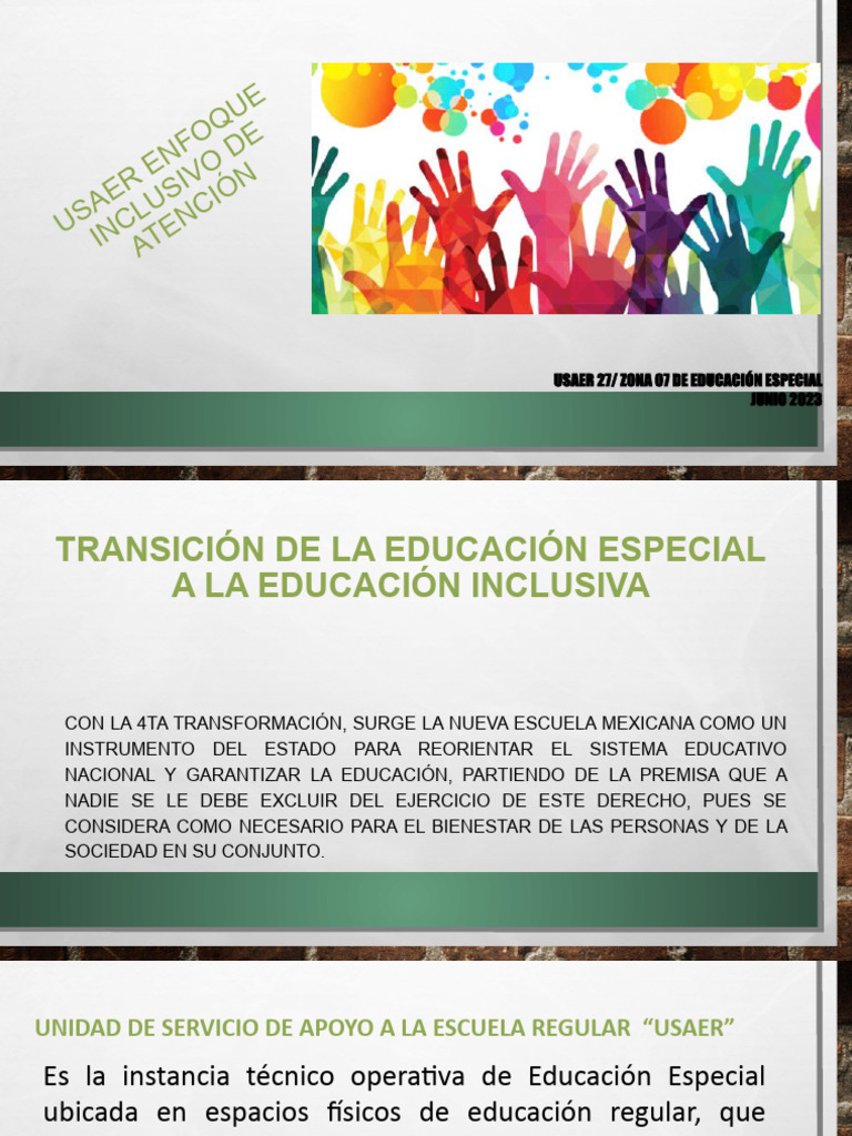 Usaer Enfoque Inclusivo de Atención 2 | PDF | Educación especial ...