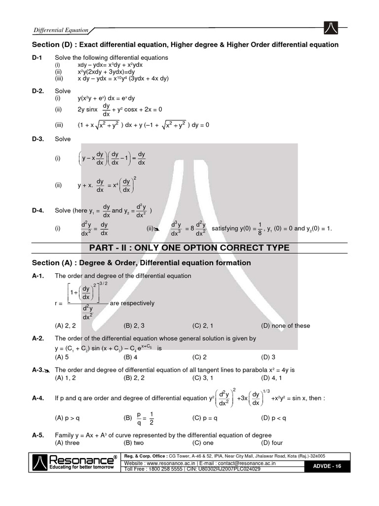 Resonance DE | PDF | Mathematical Concepts | Analytic Geometry