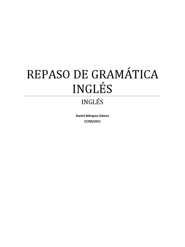 Repaso de Gramática Inglés | PDF | Perfect (Grammar) | Verb