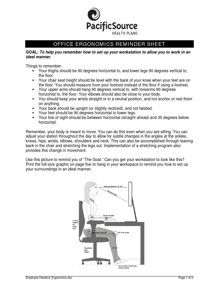 Ergonomic Workstation Setup Guide | PDF