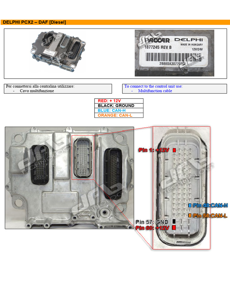 Pinout Delphi Daf PCX2 | PDF