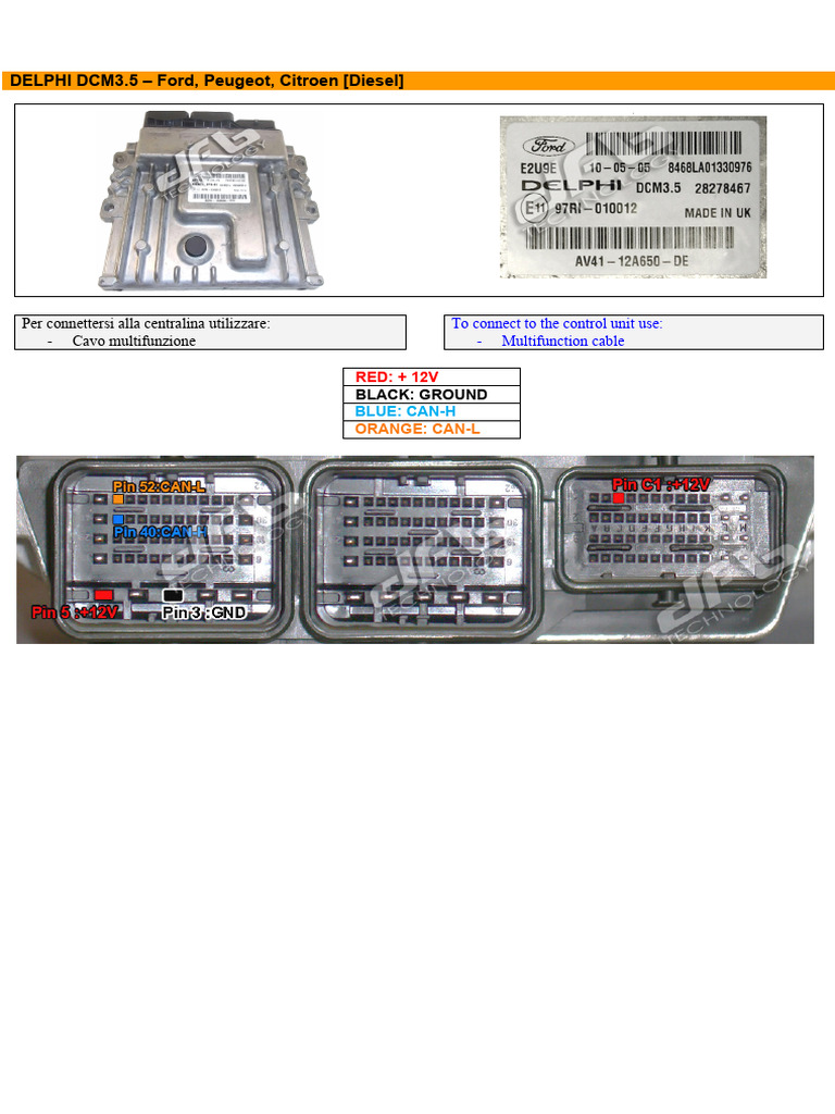PINOUT_DELPHI_FORD_DCM3.5 | PDF