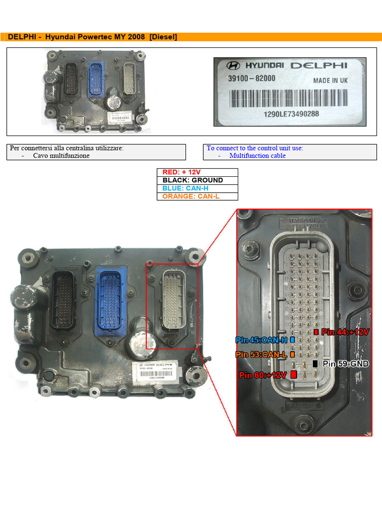 Pinout Delphi Hyundai Powertec2008 | PDF