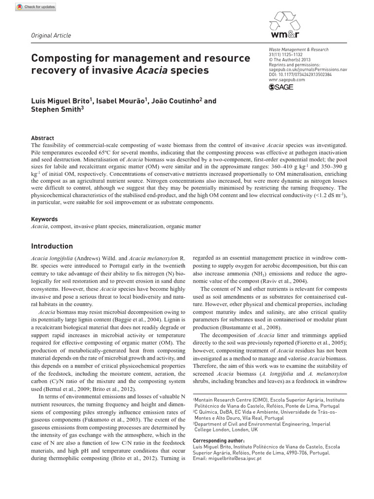 Composting Invasive Acacia Biomass | PDF | Compost | Biodegradation