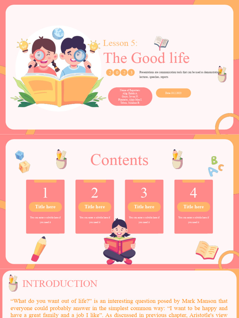 Sts l5 The Good Life | PDF | Human Nature | Happiness
