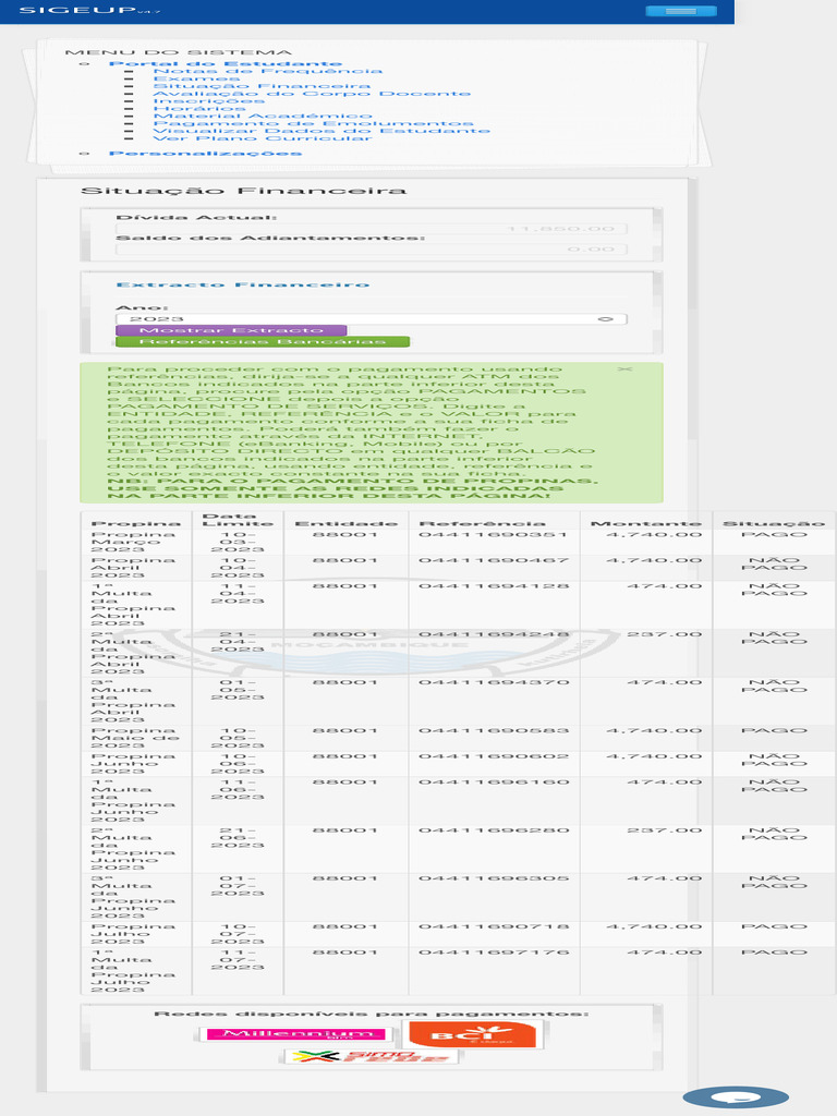 Gestão Financeira Universitária SIGEUP | PDF
