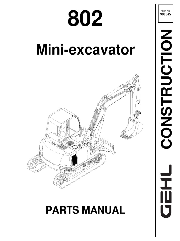 802 Compact Excavator Parts Manual 908545 | PDF | Screw | Washer (Hardware)