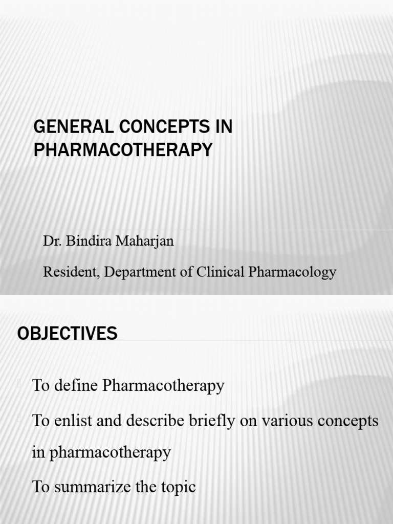 Key Concepts in Pharmacotherapy | PDF | Chemistry | Dose (Biochemistry)