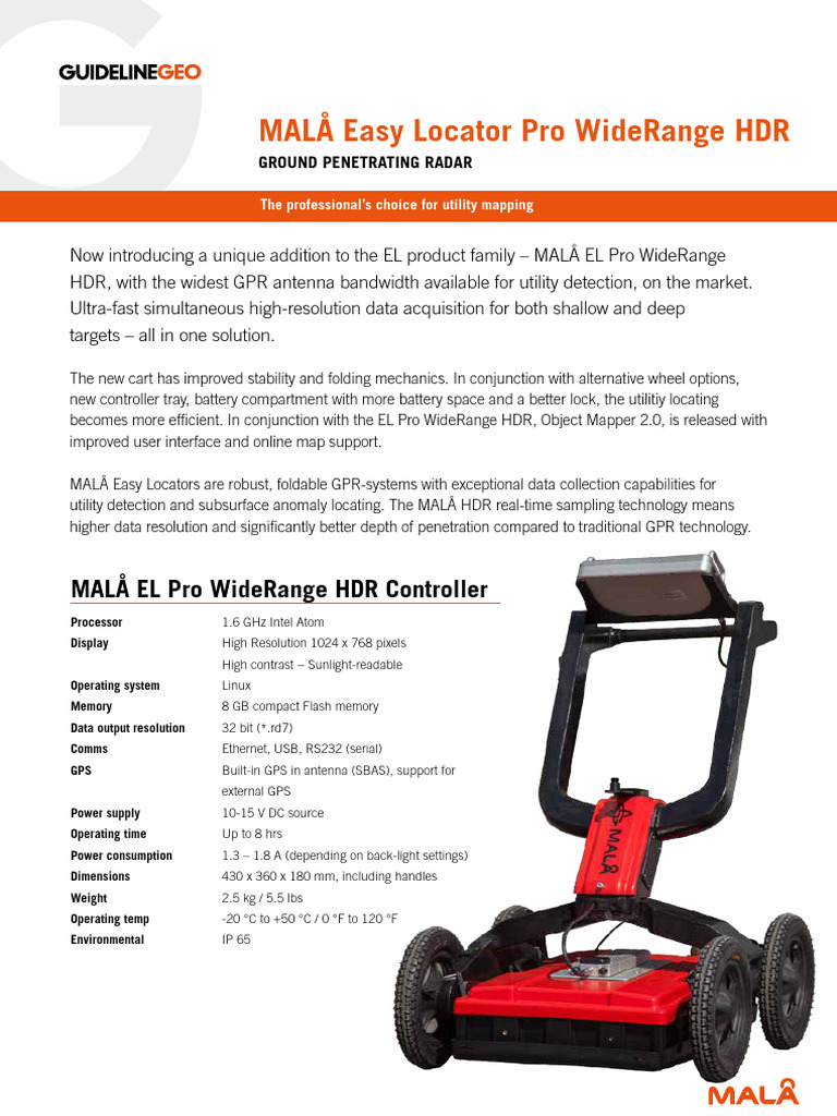 GPR - Mala (Australia) - Easylocator Widerange Tech Spec | PDF