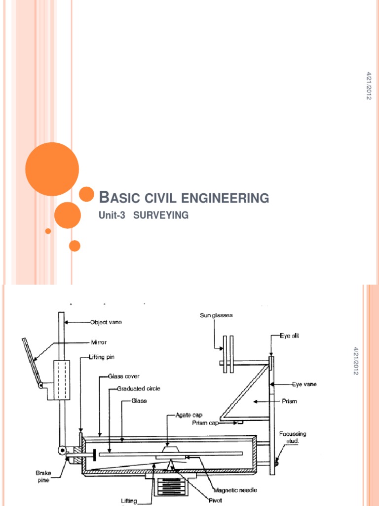 Asic Civil Engineering: Unit-3 Surveying | PDF | Angle | Surveying