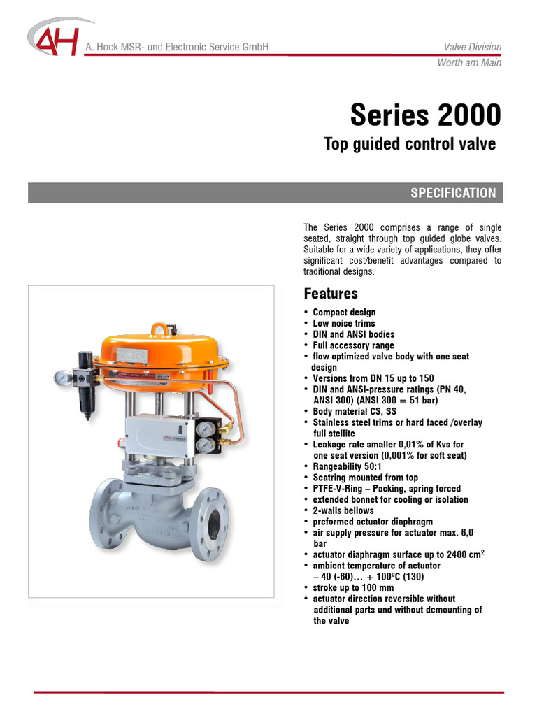 Control Valve 2000 Specsheet | PDF